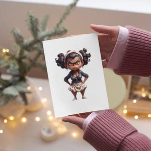 Grumpy Black Lady Clipart, Grumpy Girl Clipart, Watercolor Quirky Black ...