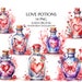 Watercolor Love Potions Clipart Watercolor Valentine Magic Potion ...
