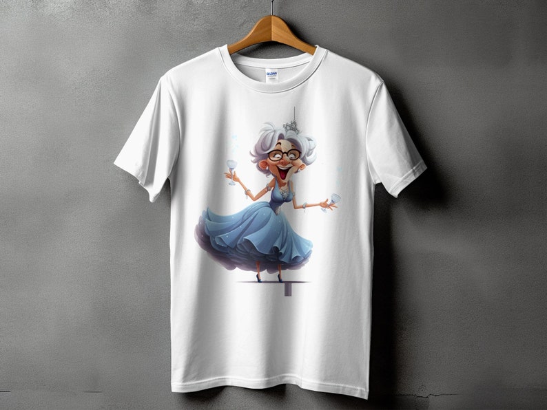 Crazy Old Lady Clipart, Funny Cartoon Grandmother, Dancing Women ...