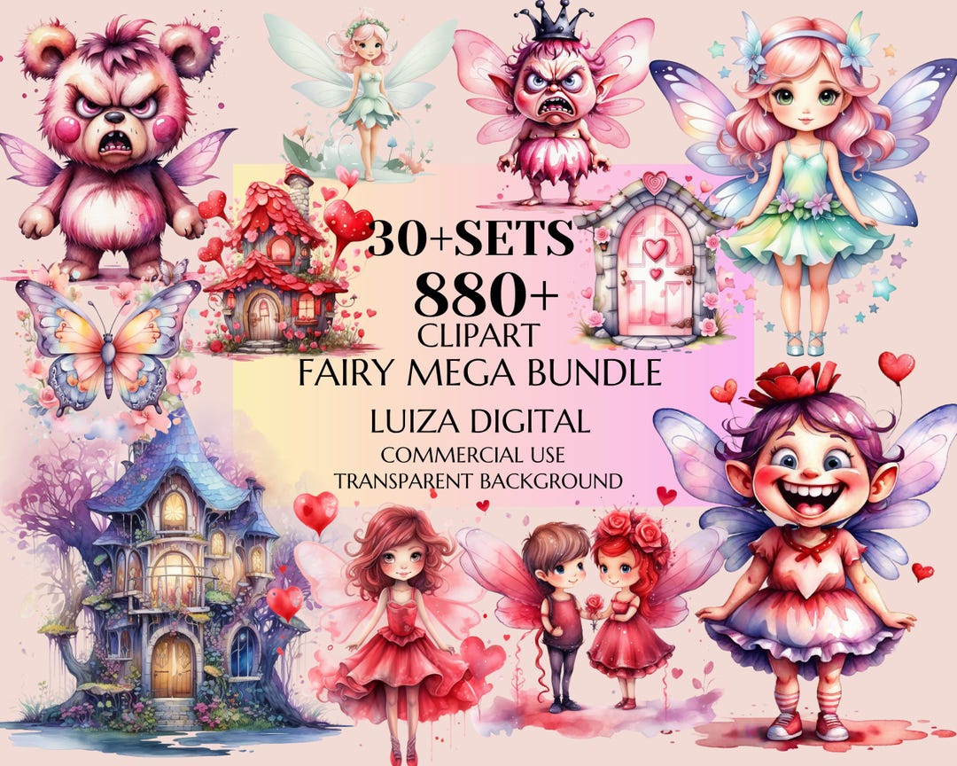 Mega Clipart Bundle, Fairy Clipart, Fantasy Png, Holiday Decor ...