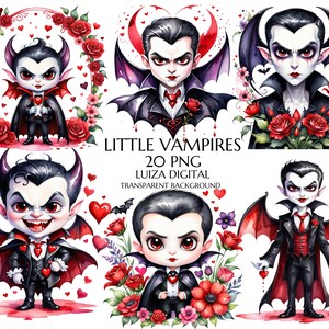 Watercolor Bloody Valentine Clipart, Vampire Valentines Day Clip Art ...