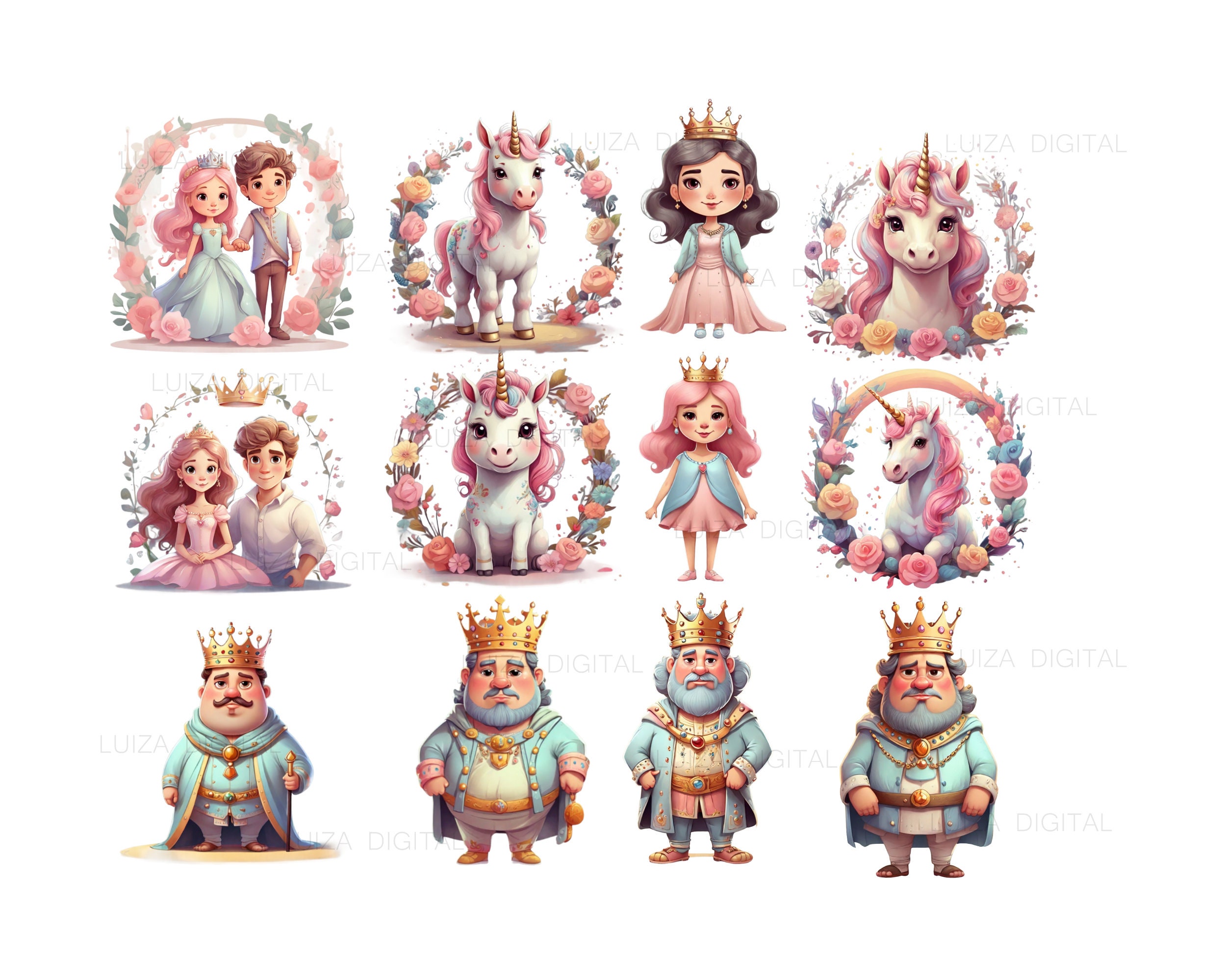 Little Princess Clipart Watercolor Princess Clipart Fairytale Clipart ...
