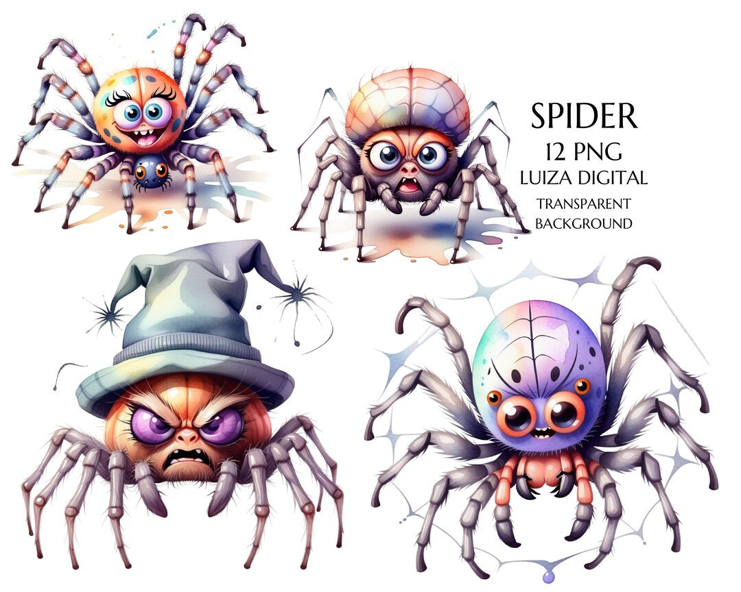 Halloween Spider Clipart, Halloween Bug Clipart, Cute Spider PNG ...