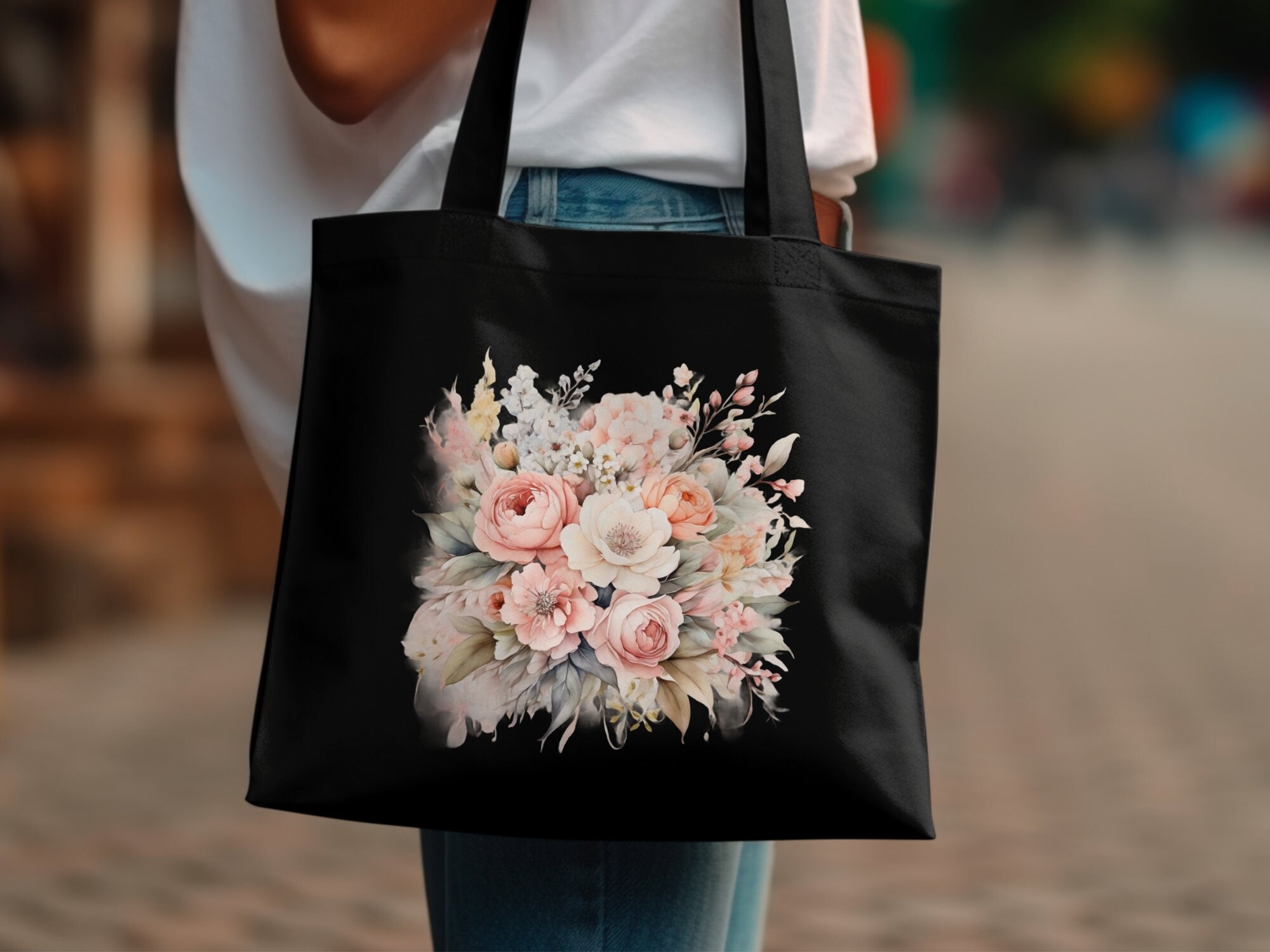 Boho Floral Clipart, Bohemian Bouquet Clipart, Spring Flowers Clipart ...