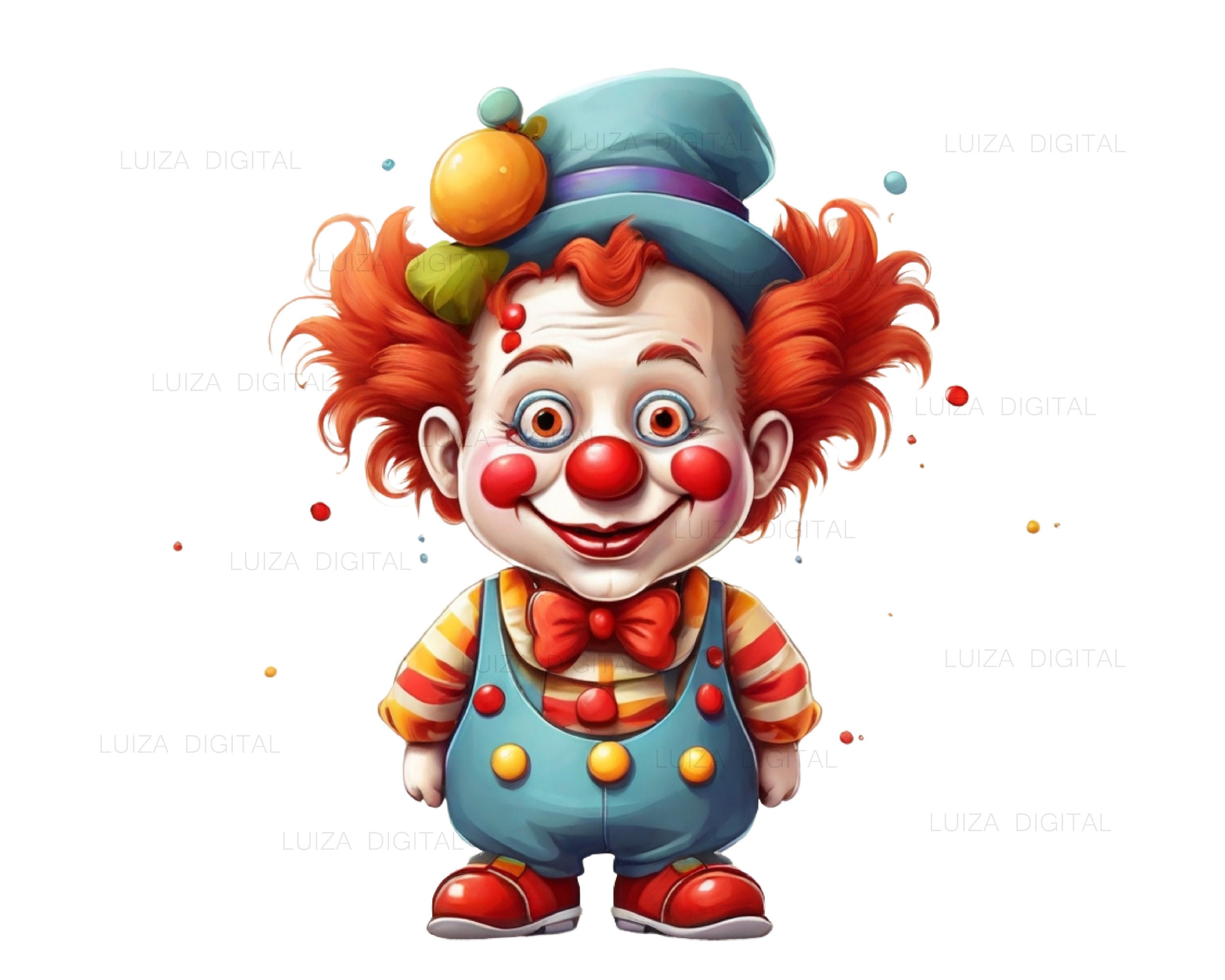 Cute Clown Clipart, Carnival Clipart, Birthday Clipart, Circus Art ...