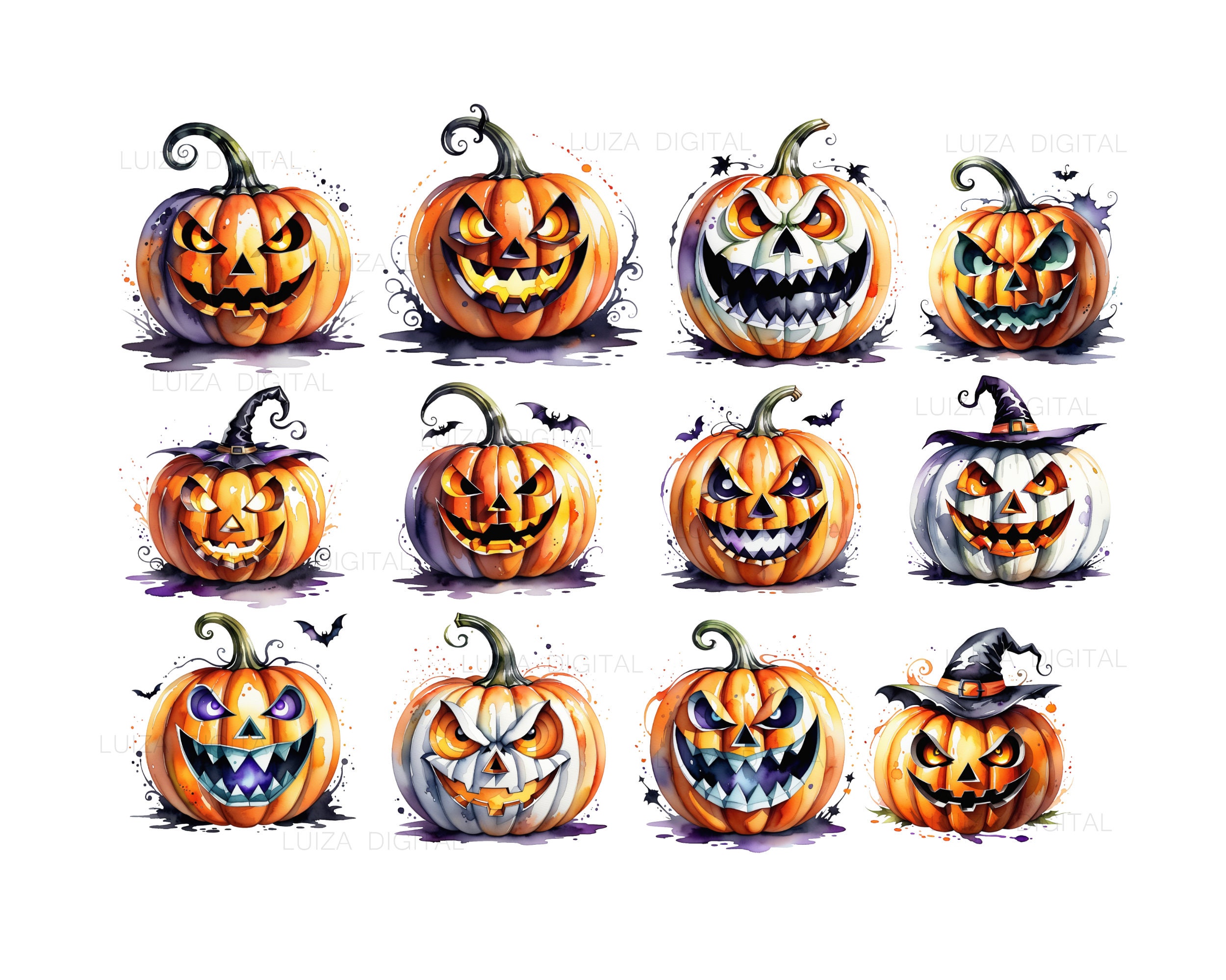 Halloween Pumpkin Clipart, Spooky Pumpkin, Scary Pumpkin, Pumpkin Clip ...