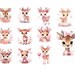 Watercolor Pink Floral Deer Clipart, Woodland Animals Clipart ...