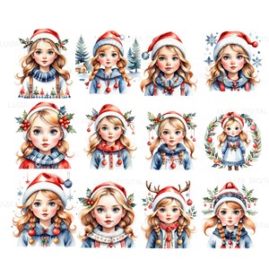 Scandinavian Little Girl Clipart PNG, Cute Folk Christmas Girl, Cartoon ...