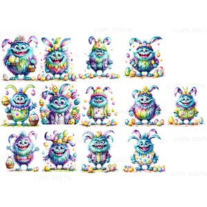 Easter Monsters Clipart, Easter Clipart, Kids Easter PNG, Fantasy ...