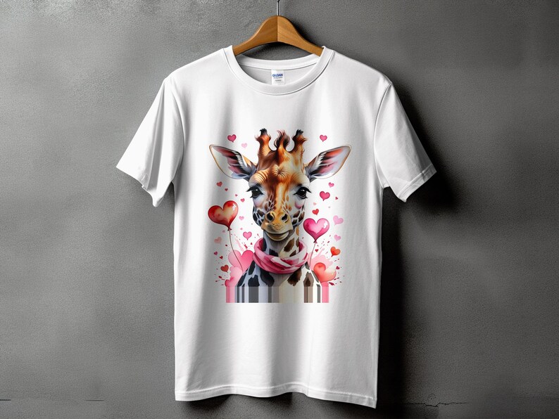 Watercolor Valentine Giraffe Clipart Bundle, Baby Giraffe PNG, Floral ...