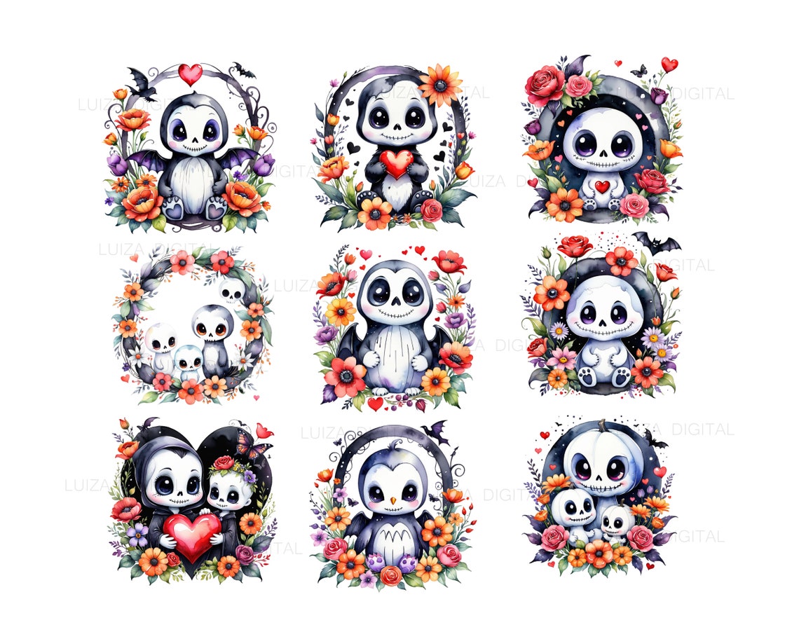 Boho Ghost Clipart, Floral Ghost Clipart, Cute Watercolor Ghost, Boo ...