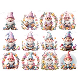 Watercolor Easter Egg Gnome Clipart, Easter Gnome Clipart, Spring ...