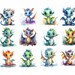 Cute Baby Dragon Clipart Bundle, Watercolor Fantasy Baby Dragon Clipart ...