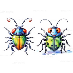 Cute Bug Clipart Bundle, Funny Bug Clipart, Commercial Use, Digital ...