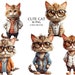 Cute Cat Clipart Bundle, Clip Art Set of 20 High Quality Pngs, Happy ...
