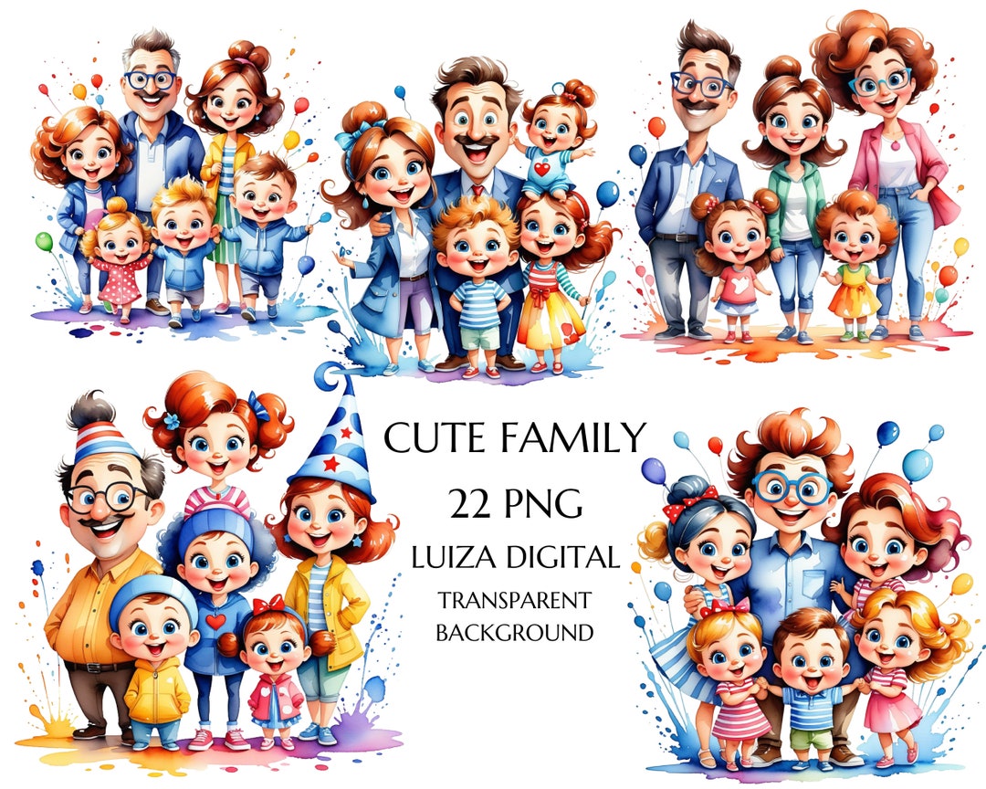 Family Clipart Bundle, Mom, Dad, Kids, Crazy Family PNG, Family ...
