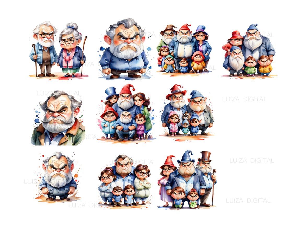 Grumpy Family Clipart PNG, Angry Family Clipart, Angry Woman Clipart ...