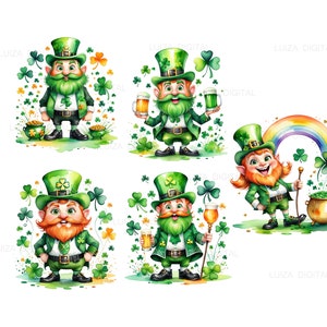 Watercolor Saint Patricks Gnomes Clipart, Festive Gnomes Clipart, St ...