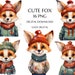 Watercolor Fox Clipart Woodland Animal Png Clipart Funny Fox - Etsy