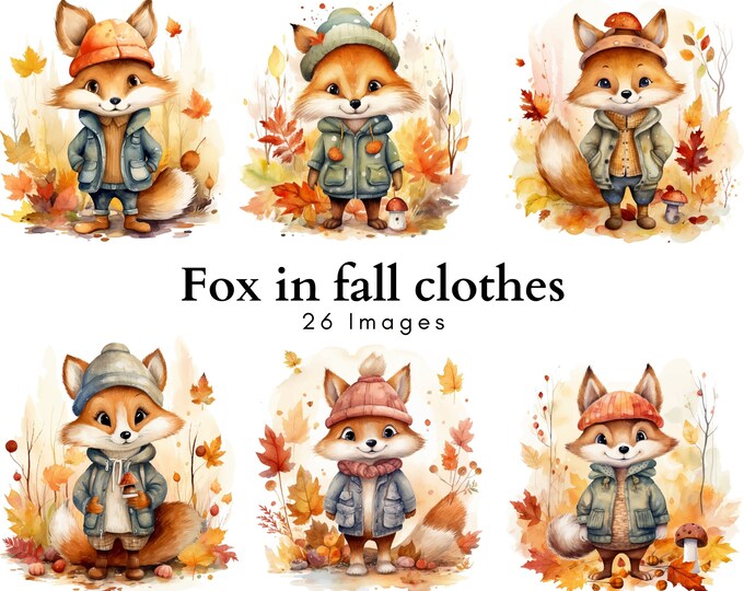 Cute Fall Fox PNG. Fox Clip Art. Woodland Fox Clipart. Fall Watercolor ...