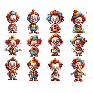 Cute Clown Clipart, Carnival Clipart, Birthday Clipart, Circus Art ...
