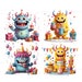 Birthday Monster Watercolor Clipart, High Quality PNG, Monster Clipart ...