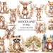 Woodland Clipart, Woodland Animals, Trees, Mushrooms Clipart, Bear, Fox ...