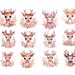 Watercolor Pink Floral Deer Clipart, Woodland Animals Clipart ...