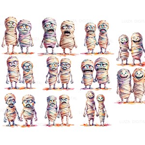 Watercolor Halloween Mummy Clipart, Halloween PNG, Cute Halloween ...