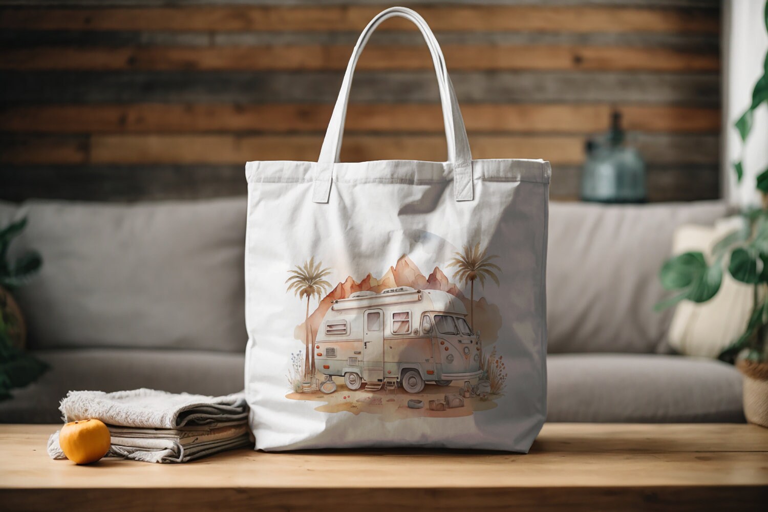 Watercolor Boho Caravan Clipart Bundle, Cute Floral Camper Vans, Cozy ...