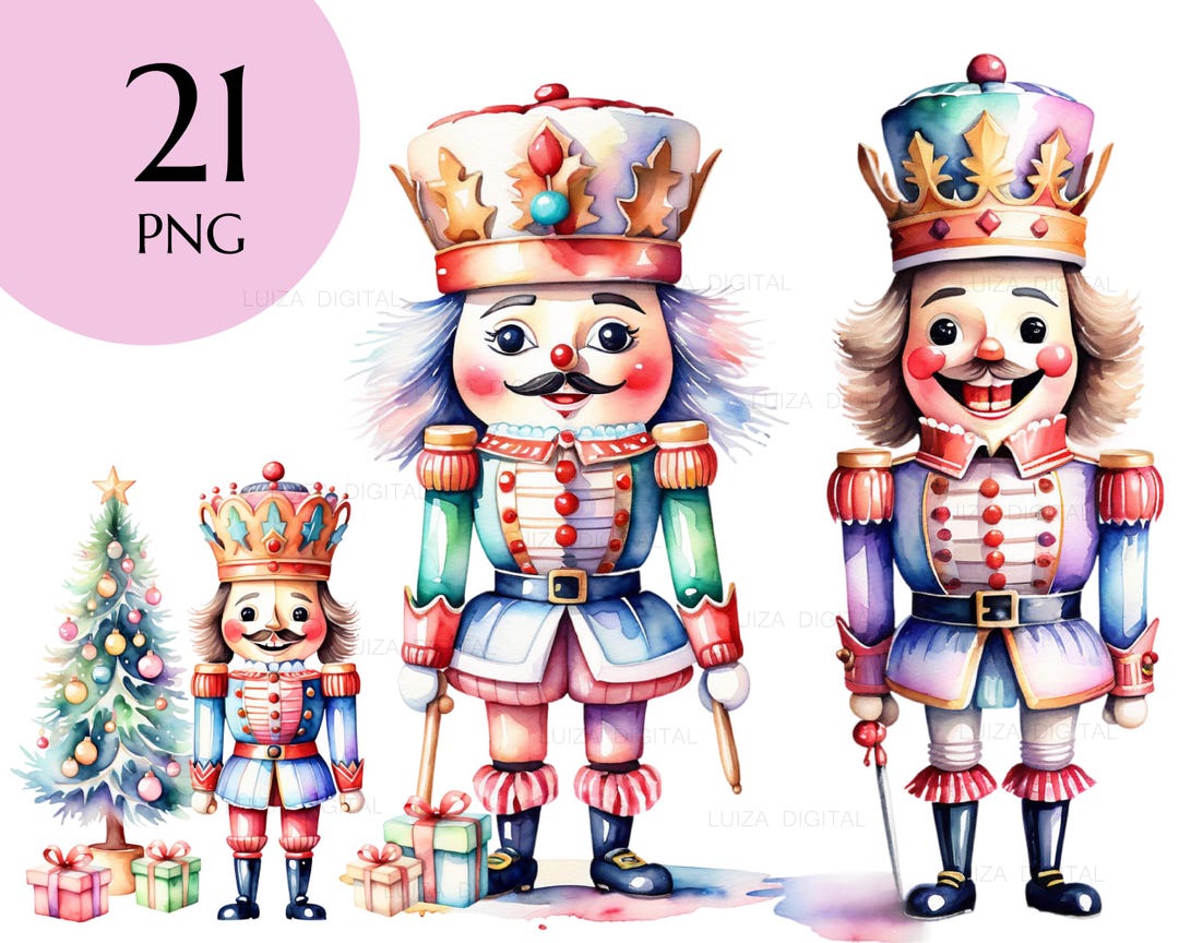 Pastel Christmas Nutcracker Clipart Bundle, Winter PNG, Pastel ...