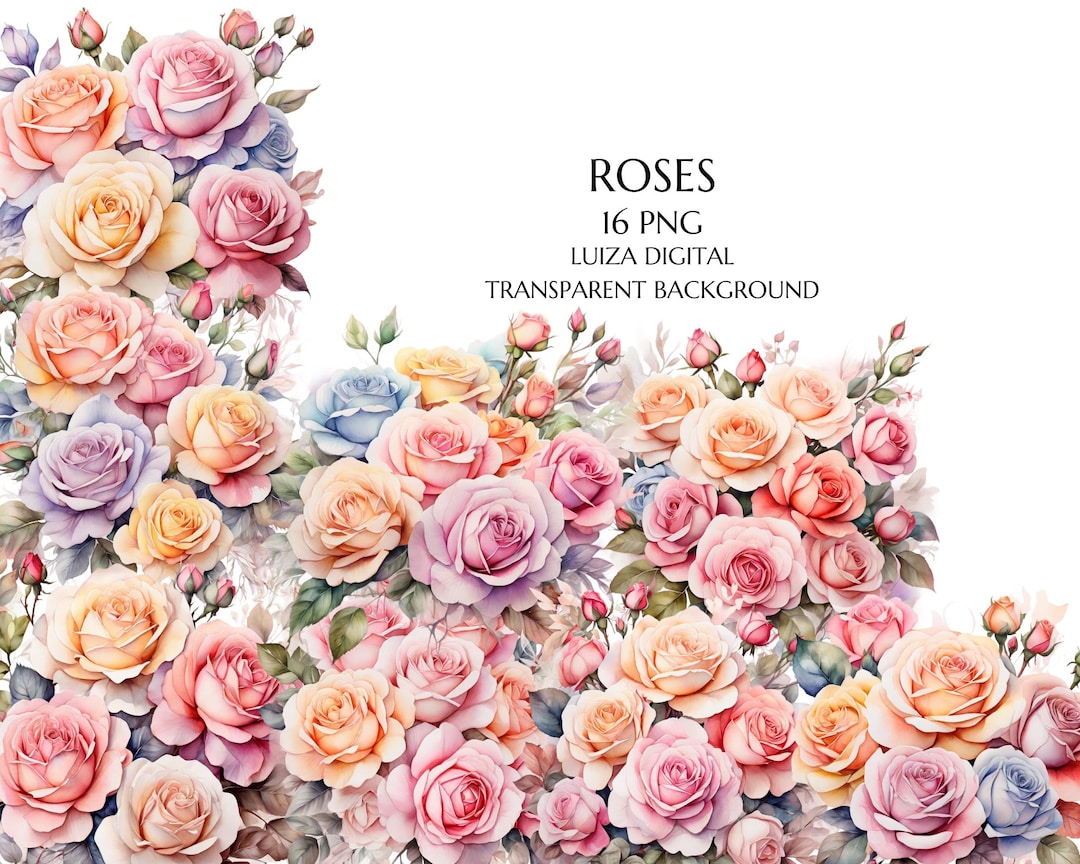 Roses Clipart, Flowers Clipart, Wedding Clipart, Commercial Use ...