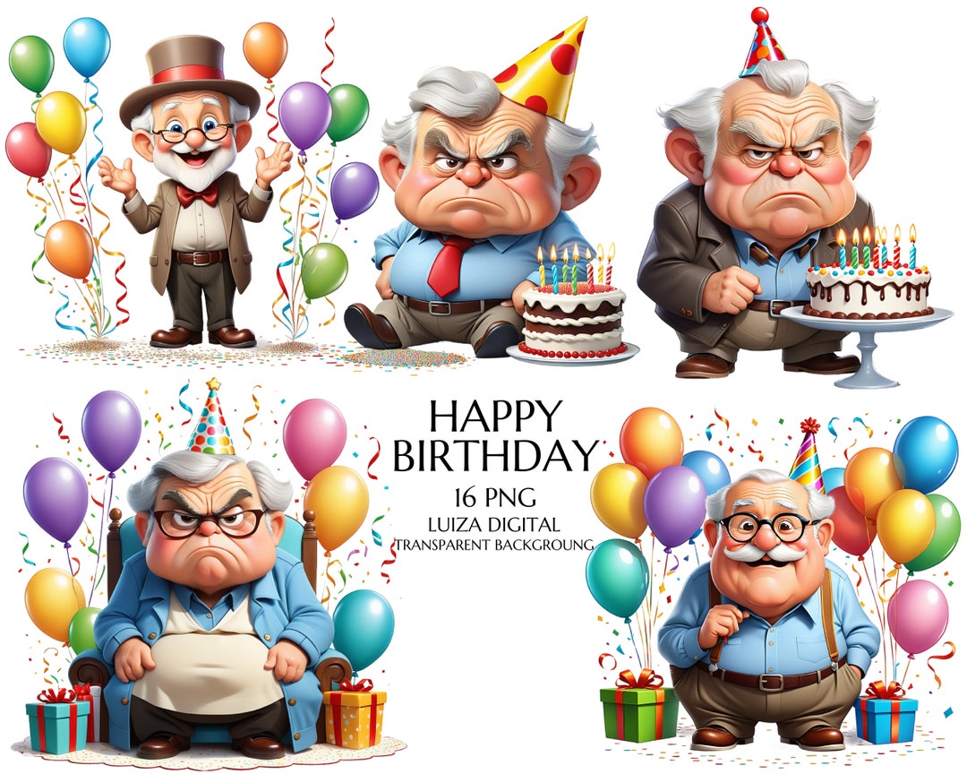 Grandfather Png, Birthday Old Man Clipart, Grumpy Old Man, Man Clipart ...