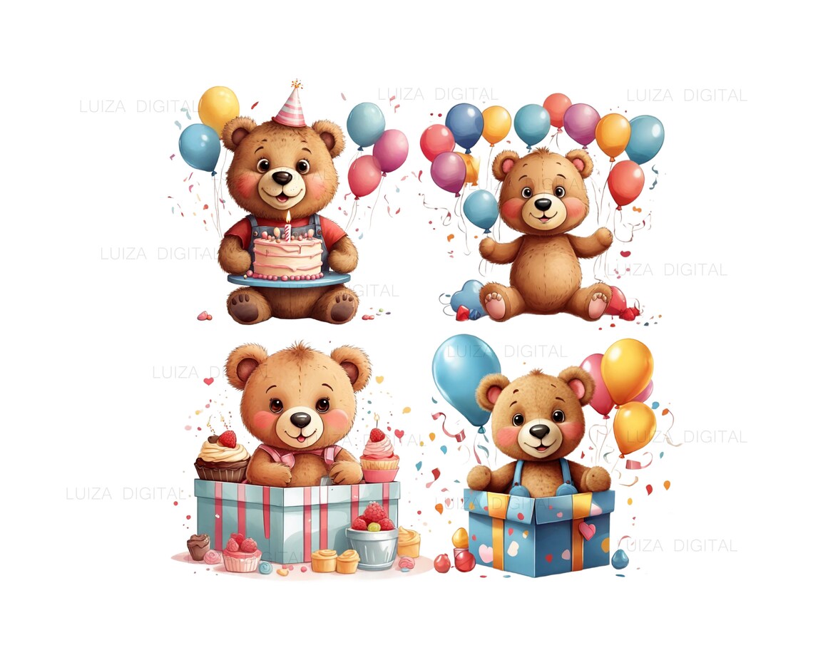 Birthday Teddy Bear Clipart, High Quality PNG, Teddy Bear Clipart, Cute ...