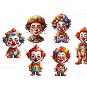 Cute Clown Clipart, Carnival Clipart, Birthday Clipart, Circus Art ...