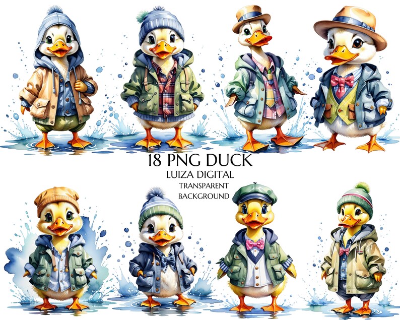 Duck Clipart Pack, Cute Duck Clipart, Duckling Clipart, Spring Clipart ...