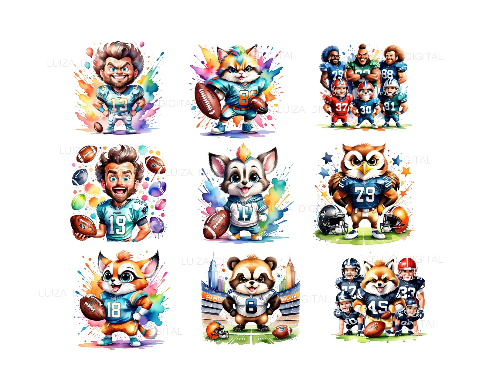 Superbowl Png, Watercolor American Football Clipart, Watercolor Sport ...