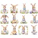 Watercolor Floral Bunny Clipart, Girl Easter Bunny in Dress Clipart ...