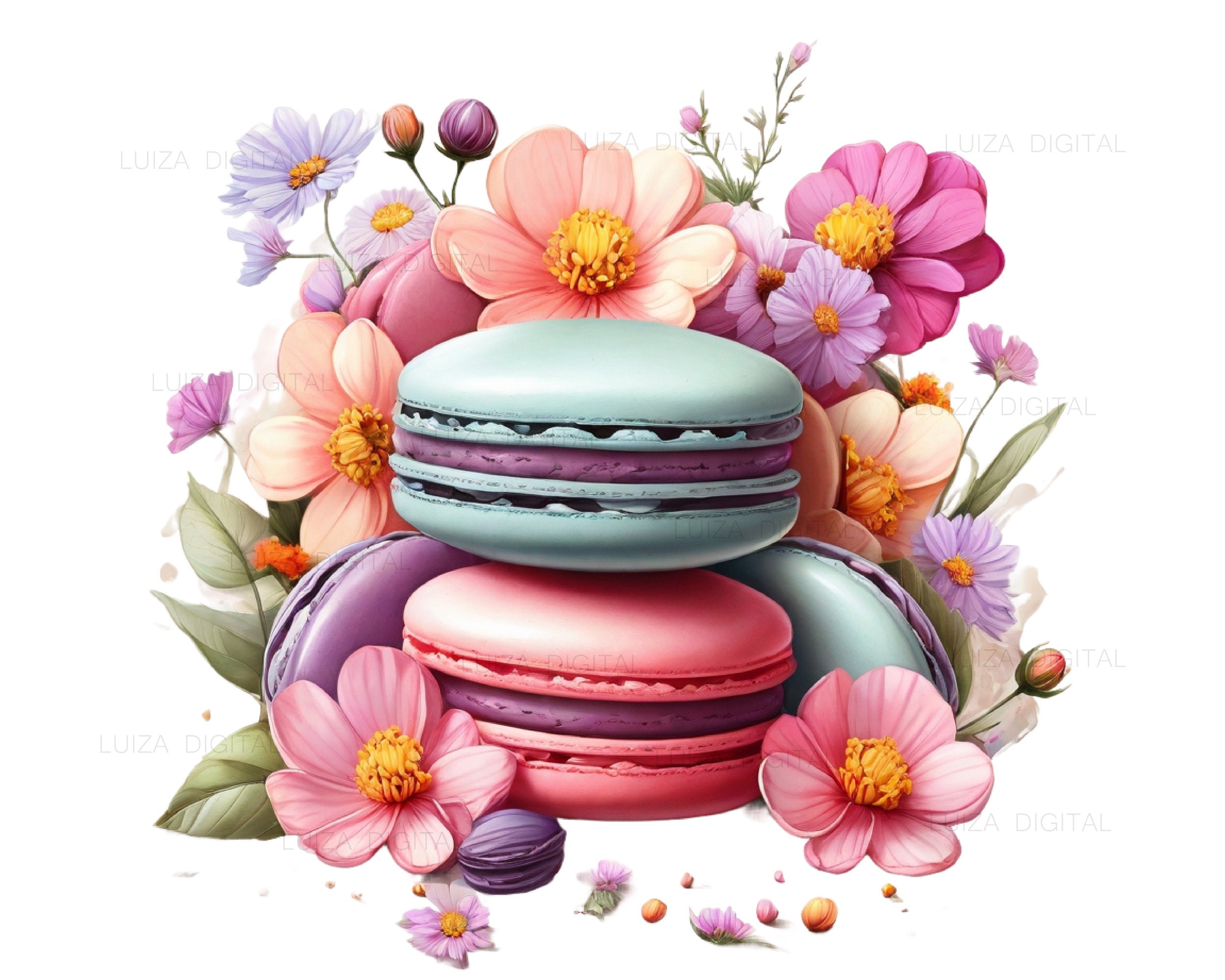French Macarons Clipart Watercolor Macaron PNG, Dessert Clipart, Food ...