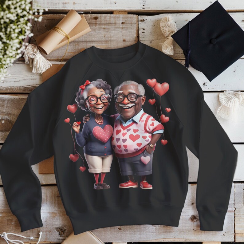 Funny Old Couple Clipart, Cartoon Grandma and Grandpa, Black ...