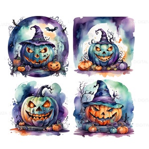 Halloween Pumpkin Clipart Bundle, Spooky Pumpkin, Scary Pumpkin ...