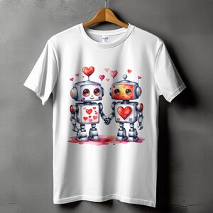 Valentine Robot Clipart Set, Robot Hearts and Love Clip Art PNG Files ...