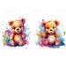 Watercolor Teddy Bear Clipart Spring Teddy Bear PNG Newborn - Etsy