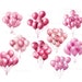 Pink Glitter Balloons Clipart, Silver Glitter Party Clipart, Birthday ...