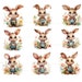 Watercolor Floral Bunny Clipart, Vintage Easter Bunny Png, Country ...