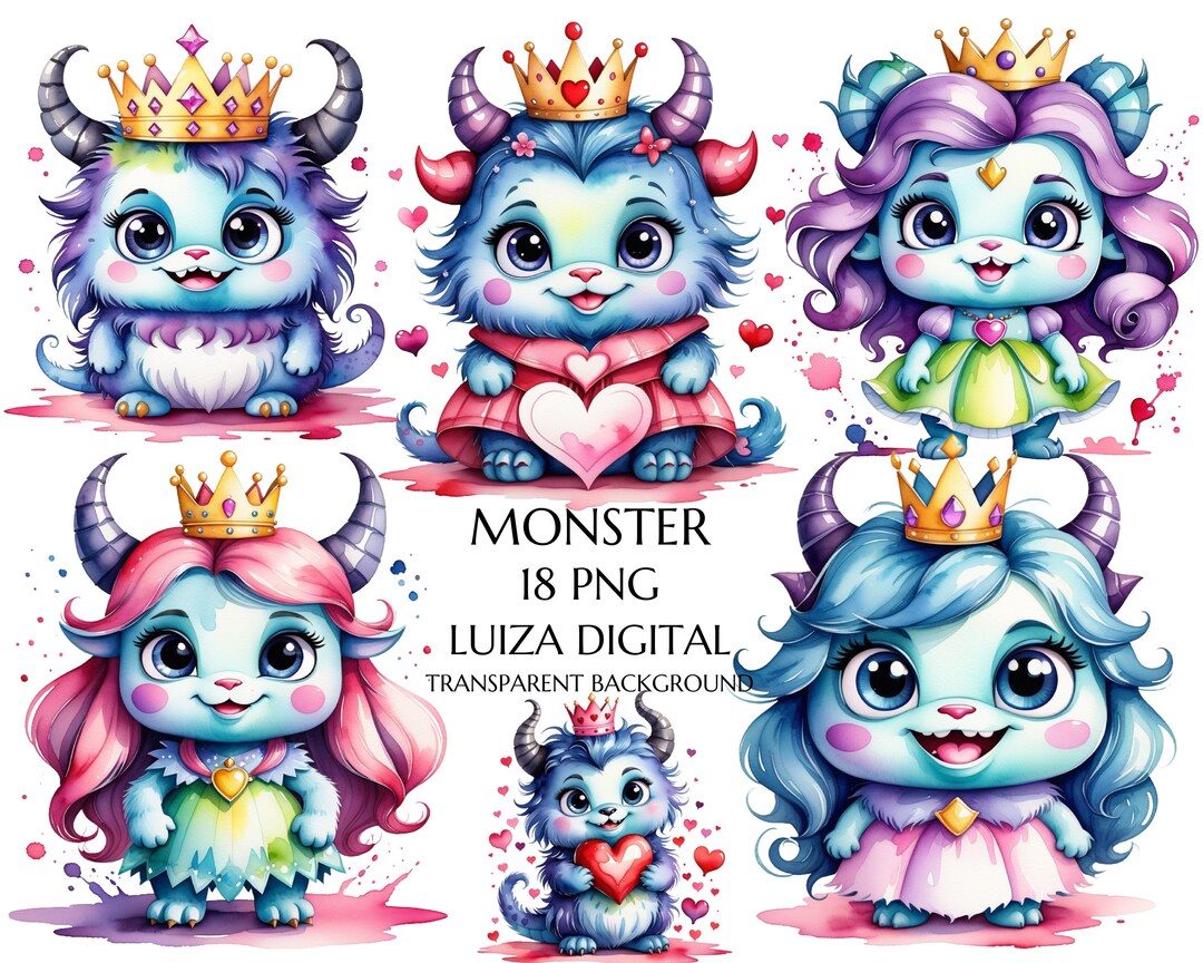 Monster Png, Girl Valentines Monsters Clipart, Valentines Day Clipart ...