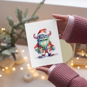 Watercolor Winter Monsters Clipart, 12 PNG Christmas Monster Clipart ...