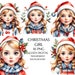 Scandinavian Little Girl Clipart PNG, Cute Folk Christmas Girl, Cartoon ...