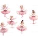 Pink Ballerina Clipart, Watercolor Ballerina Clipart, Cute Ballet ...
