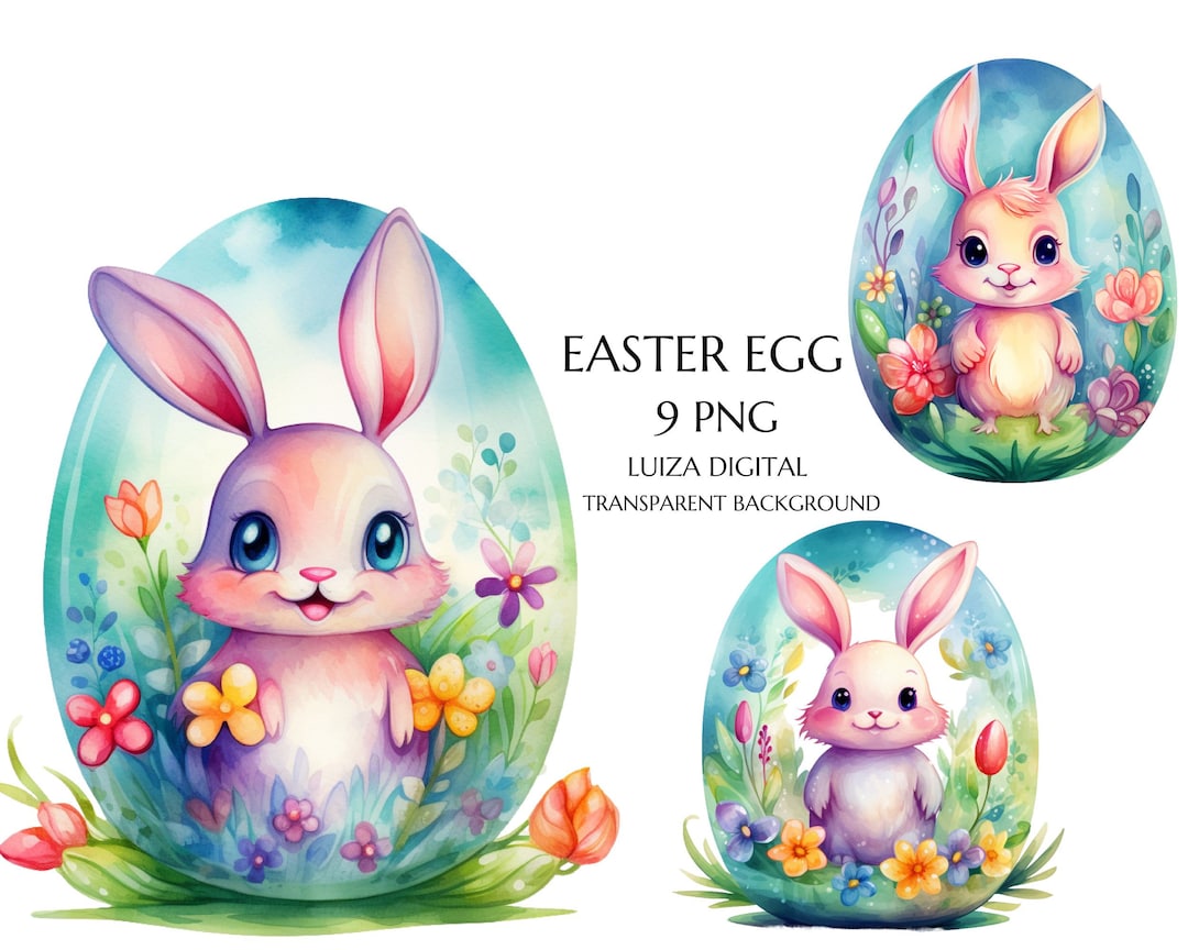 Easter Eggs Clipart, Whimsical Easter Egg PNG, Floral Egg Illustration ...